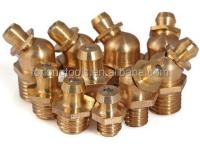 China Drill Sleeve and Button Connection Customized Forged 45 Degree Brass Grease Nipple 1/4