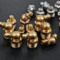 China High Temperature Resistant Brass M8 M10 M6 5/16-24 1/4-19 1/4-28 Grease Zerk Nipple Fitting for Industrial Applications for sale