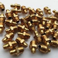 China High Temperature Resistant Brass M8 M10 M6 5/16-24 1/4-19 1/4-28 Grease Zerk Nipple Fitting for Industrial Applications for sale