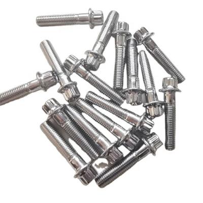 China Universal Compatibility M7x32 Steel Chrome Plated 12 Point Wheel Bolt with Universal Fitment and Durable Chrome Coating for sale