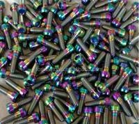 China Grade GR5 Titanium Split Rim Bolts M7 x 24MM DIN Standard Natural Finish for Your Manufacturing Needs for sale