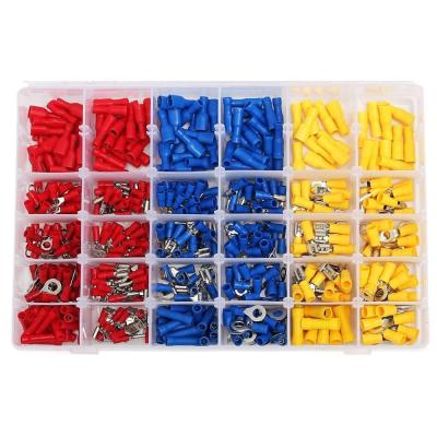 China 480pcs Insulated Terminals Electrical Crimp Connector Butt Spade Ring Fork Terminal Set Kit With Case for Year Universal for sale