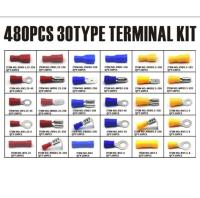 China 480pcs Insulated Terminals Electrical Crimp Connector Butt Spade Ring Fork Terminal Set Kit With Case for Year Universal for sale