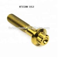 China 6AL-4V GR5 DIN Standard M7*32 12 Point Flange Head Titanium Split Rim Bolt for BBS and Durable Design for sale