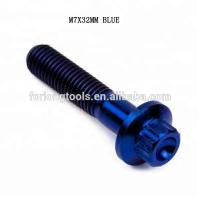 China 6AL-4V GR5 DIN Standard M7*32 12 Point Flange Head Titanium Split Rim Bolt for BBS and Durable Design for sale