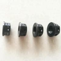 China Corrosion-Resistant PVD Finish M10 X 1.25 Black Titanium Hex Flange Nuts Drilled for Lock Wire DIN Standard for sale