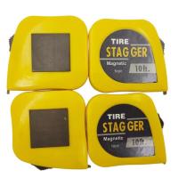 China Yellow 10 Feet Magnetic Racing Tire Stagger Tape Measure 1/4