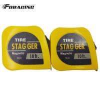 China 10 FT Steel Blade Racing Tire Stagger Tape Measure with Magnetic Back and Chrome Plated Finish Custom Logo for sale