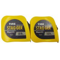 China Custom Logo Yellow Magnetic Racing Tire Stagger Tape Measure with 10 Feet Length and 1/4