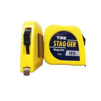 China Custom Logo Yellow Magnetic Racing Tire Stagger Tape Measure with 10 Feet Length and 1/4