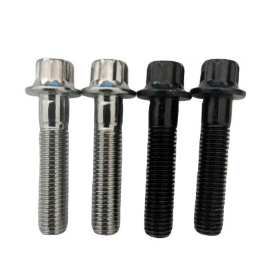 China Slivery Finish DIN Standard M7 x 32 12 PT Bolt and M7 Nylon Lock Nut for BBS Wheels in Steel Finish ZINC for sale