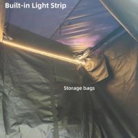 China Portable Pop Up Shower Tent Awning With LED Strip Light Bathing Toilet for sale