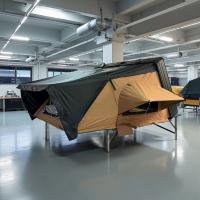 China Side Opening Clamshell Aluminum Hard Shell Roof Top Tent for 3-4 Person with 320g Polyester Cotton Canvas and 210x160x110 CM Open Size for sale