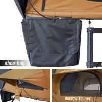 China Side Opening Clamshell Aluminum Hard Shell Roof Top Tent for 3-4 Person with 320g Polyester Cotton Canvas and 210x160x110 CM Open Size for sale