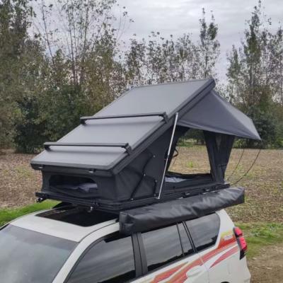 China 2025 Hydraulic Stainless Steel Rod Aluminum Hard Shell Roof Top Tent for 2-3 Person with 320g Polyester Cotton and Waterproof >3000 mm for sale