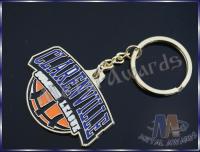 China Waterproof Custom Metal Key Chains Basketball Keyrings With Split Ring for sale