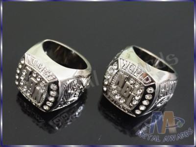 China Champion Gifts Zinc Alloy Ring with Stone Insert Silver Plating Custom OEM Design for sale