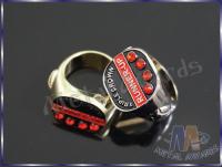 China Custom Zinc Alloy Championship Ring with Red Stones 2D 3D Design for sale