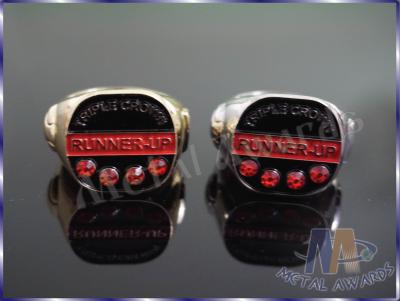 China Custom Zinc Alloy Championship Ring with Red Stones 2D 3D Design for sale