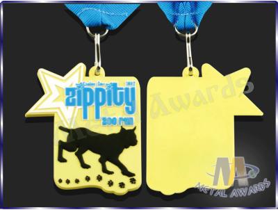 China Custom PVC Plastic Medals with Zinc Alloy Base for Carnival Events 864x25mm Ribbon for sale