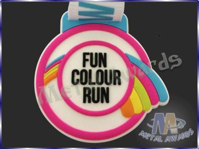 China Custom Plastic Medals with Printed Ribbon for Running Sports Events 850x25mm for sale