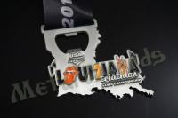 China Custom Metal Bottle Opener Medals Antique Silver Plating with Sublimated Ribbon 2.5 Inch for sale