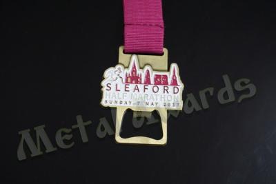 China Custom Marathon Medal Bottle Opener Zinc Alloy Beer Opener for Sports Games for sale