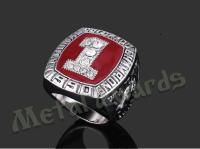 China Custom Baseball Championship Rings Zinc Alloy Rhinestone Silver Eco-Friendly 120 Pcs MOQ for sale
