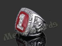 China Custom Baseball Championship Rings Zinc Alloy Rhinestone Silver Eco-Friendly 120 Pcs MOQ for sale