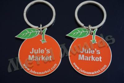 China Creative Apple Logo Keyring , Funny Mens Designer Keychains 50mm Size for sale