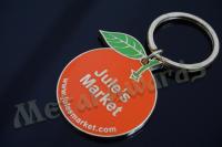 China Creative Apple Logo Keyring , Funny Mens Designer Keychains 50mm Size for sale