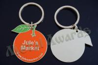China Creative Apple Logo Keyring , Funny Mens Designer Keychains 50mm Size for sale