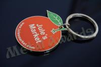 China Creative Apple Logo Keyring , Funny Mens Designer Keychains 50mm Size for sale