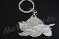 China Unique Custom Logo Metal Key Chains Novelty Keyrings Offset Printing Technique for sale