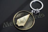 China Custom Die Cut Metal Keychain 3D Souvenir High Polishing Zinc Alloy 1 inch for sale
