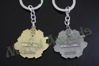China Custom 3D Tank Metal Keychain Eco Friendly Zinc Alloy Key Ring Antique Gold Silver Copper for sale