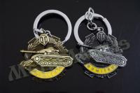 China Custom 3D Tank Metal Keychain Eco Friendly Zinc Alloy Key Ring Antique Gold Silver Copper for sale