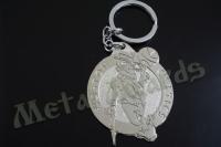 China Custom Imitation Hard Enamel Metal Key Rings 40x2.5mm Zinc Alloy Engraved Keychains for sale