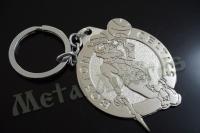 China Custom Imitation Hard Enamel Metal Key Rings 40x2.5mm Zinc Alloy Engraved Keychains for sale