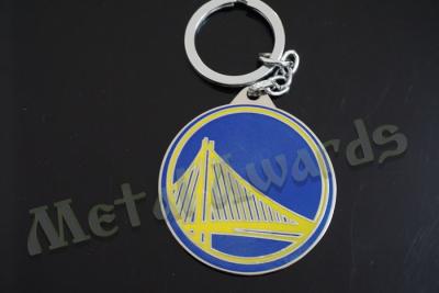 China Custom Circle Design Bridge Metal Keychain Hard Enamel Logo Zinc Alloy 1.2mm for sale