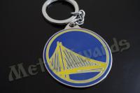 China Custom Circle Design Bridge Metal Keychain Hard Enamel Logo Zinc Alloy 1.2mm for sale
