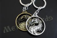 China Zinc Alloy Dragon Key Chain Antique Gold Silver Plating 3D Metal Keyring for sale
