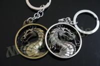 China Zinc Alloy Dragon Key Chain Antique Gold Silver Plating 3D Metal Keyring for sale