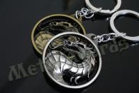 China Zinc Alloy Dragon Key Chain Antique Gold Silver Plating 3D Metal Keyring for sale