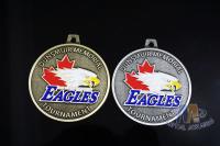 China Custom Zinc Alloy Medals Sandblasted Effect 60x3mm Antique Gold Silver Plating for sale
