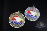 China Custom Zinc Alloy Medals Sandblasted Effect 60x3mm Antique Gold Silver Plating for sale