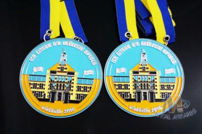 China Custom Soft Enamel Circle Metal Award Carnival Medals 60mm with Two Ribbon Loop for sale