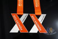 China Custom X Shape Both Side Metal Award Running Medals 75mm with Sublimated Ribbon for sale