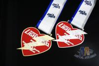 China Heart Shape Die Cast Metal Award Medal 76.2mm Custom Logo Sublimated Ribbon for sale