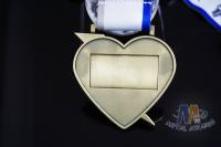 China Heart Shape Die Cast Metal Award Medal 76.2mm Custom Logo Sublimated Ribbon for sale